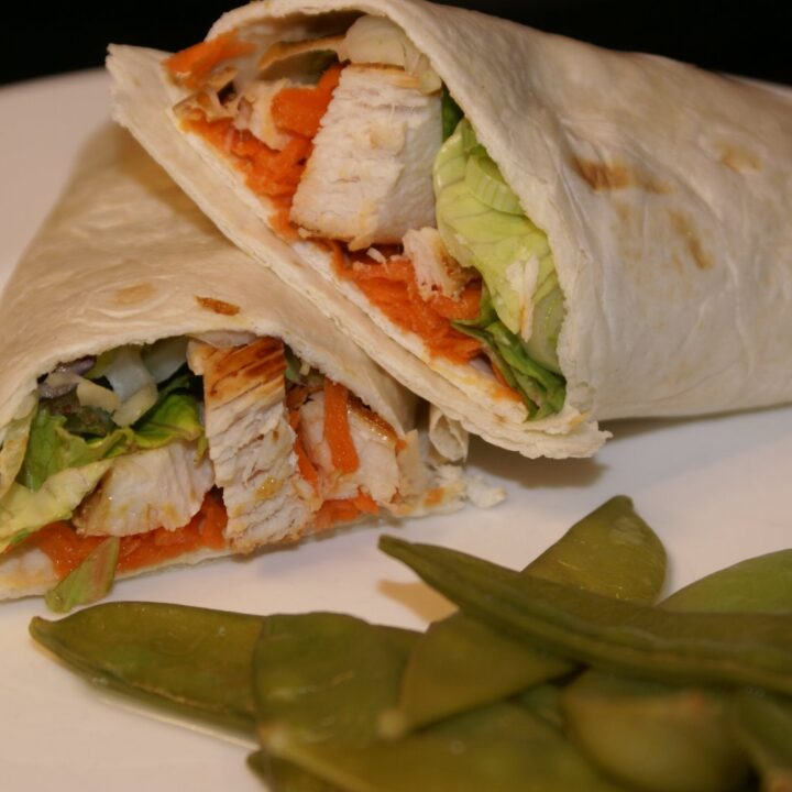 Asian Chicken Wraps with Steamed Snap Peas - $5 Dinners