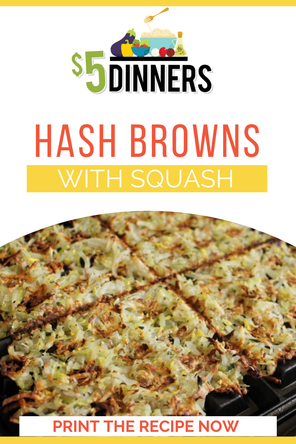 Low Carb Hash Browns with Summer Squash - $5 Dinners