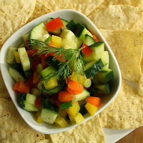 Quick and easy recipe for Chunky Cucumber Salsa