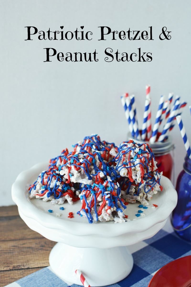 Patriotic Pretzel Peanut Stacks