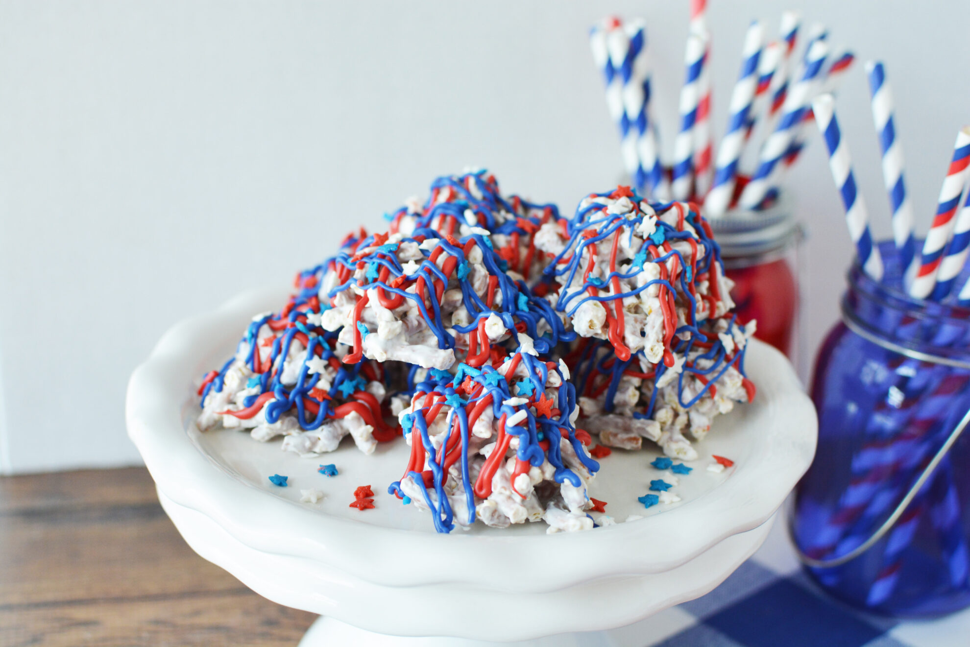 Patriotic Pretzel Peanut Stacks