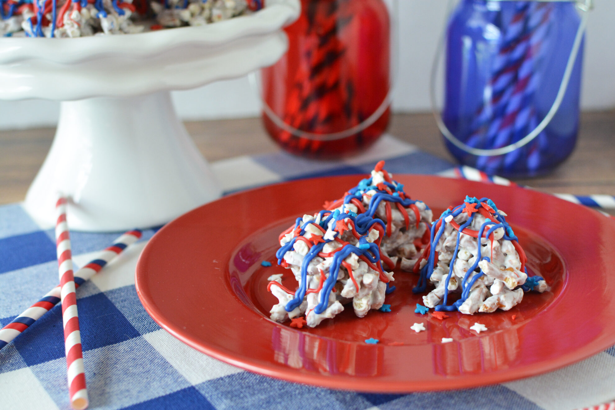 Patriotic Pretzel Peanut Stacks