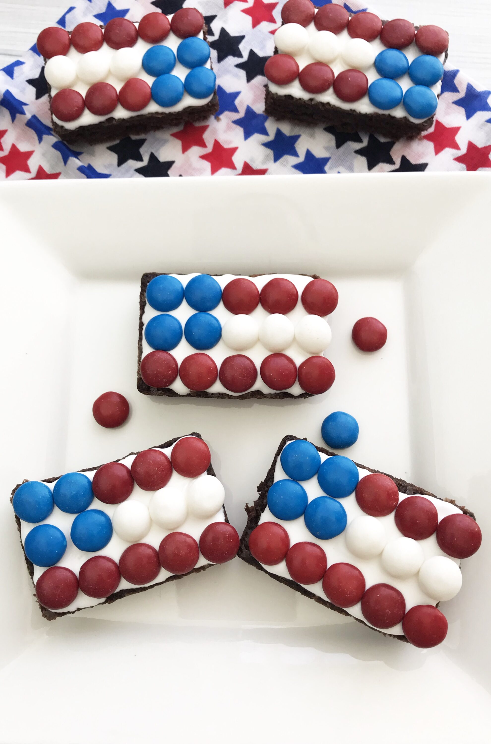 Flag-Shaped Brownies - Patriotic Dessert