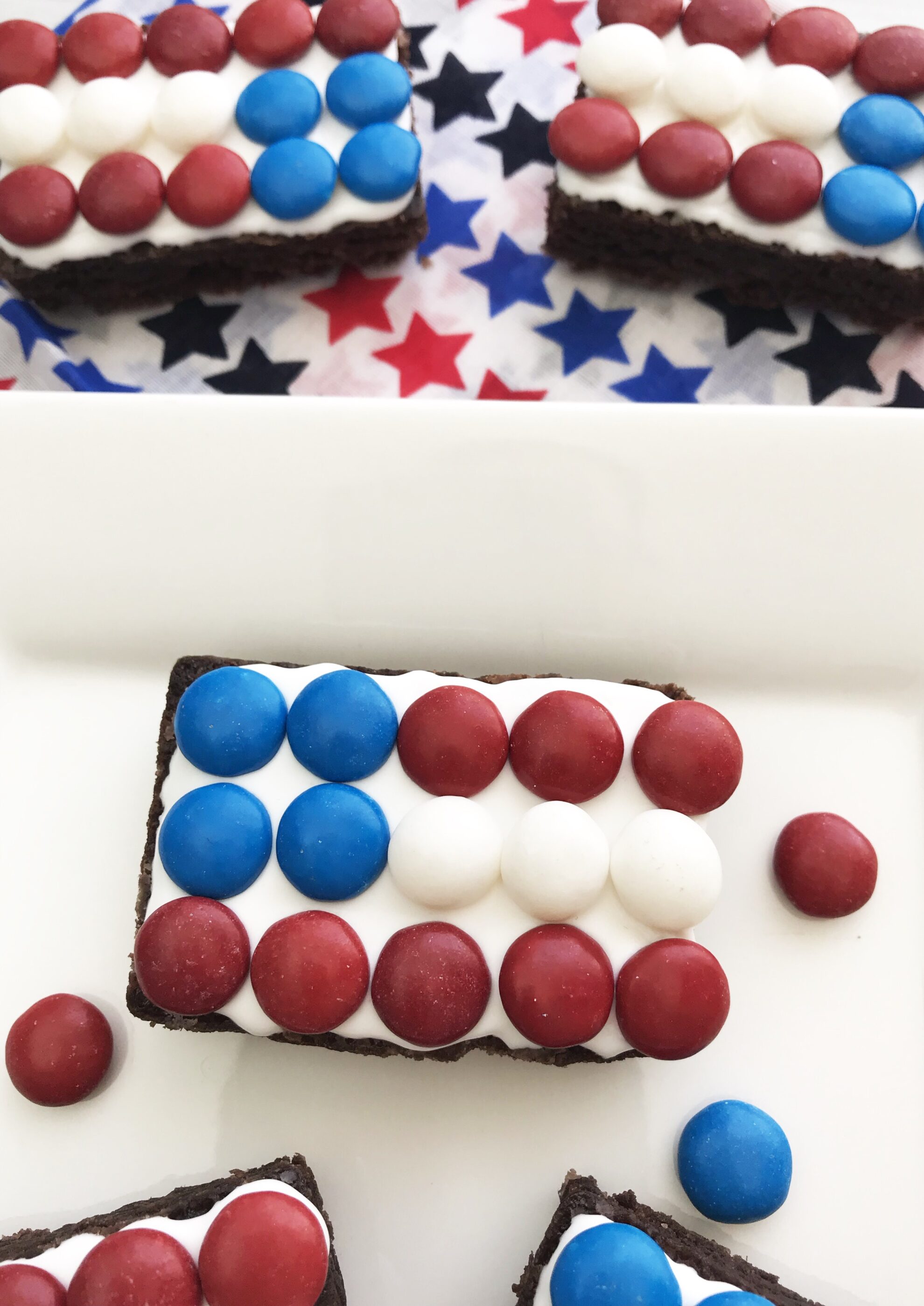 Flag-Shaped Brownies - Patriotic Dessert