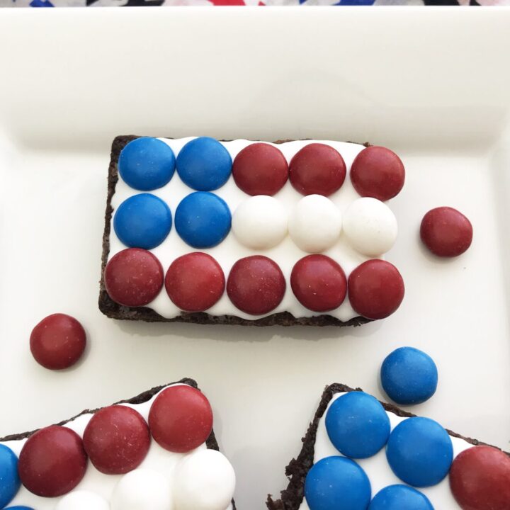 Flag-Shaped Brownies - Patriotic Dessert