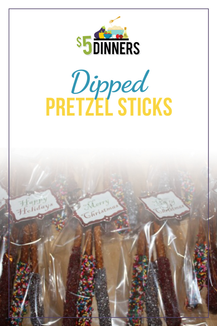 Dipped Pretzel Sticks and Gift Tags - $5 Dinners | Meal Plans & Recipes